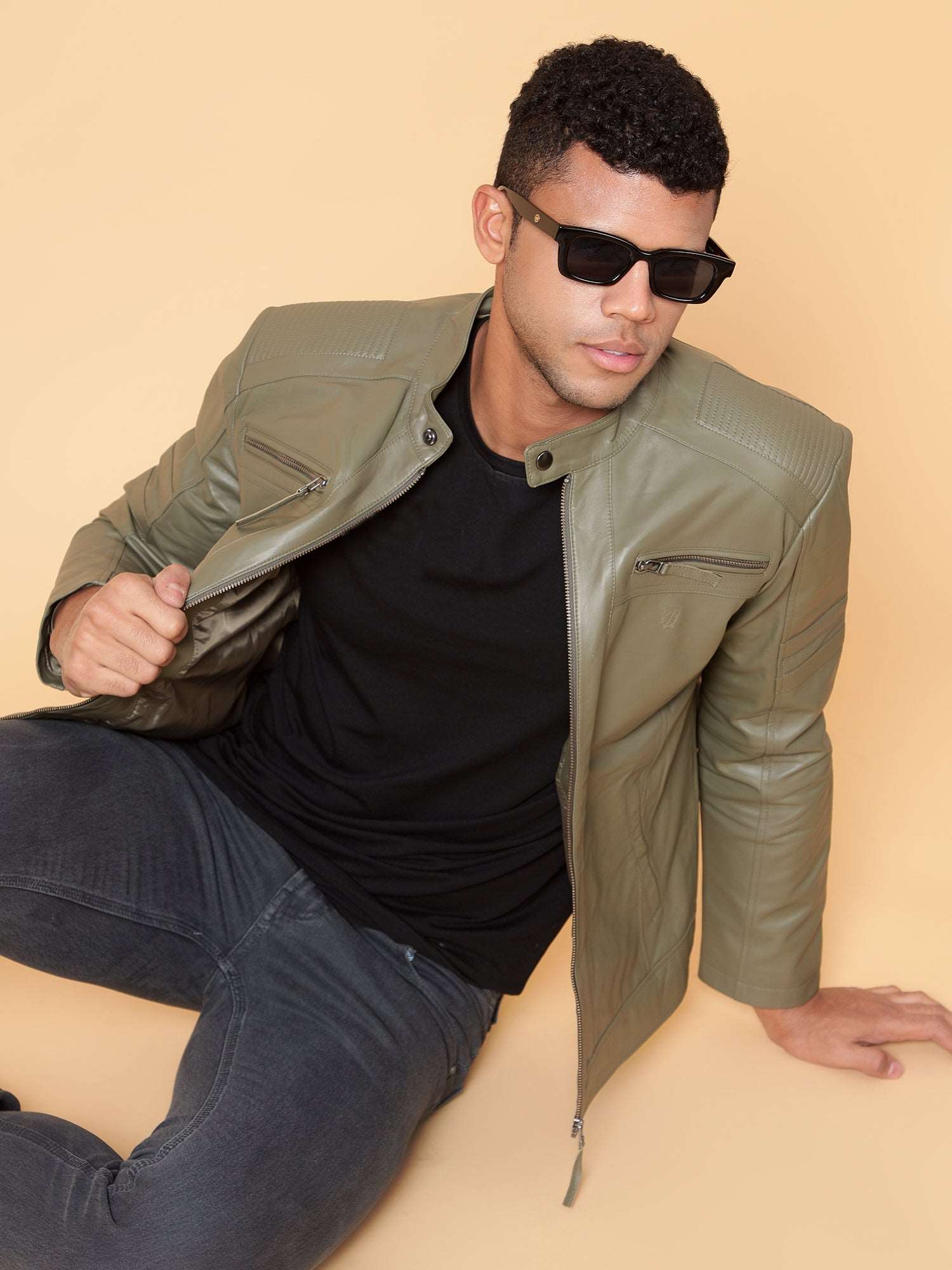 Sergio - Stone Grey | 100% Genuine Leather Jacket